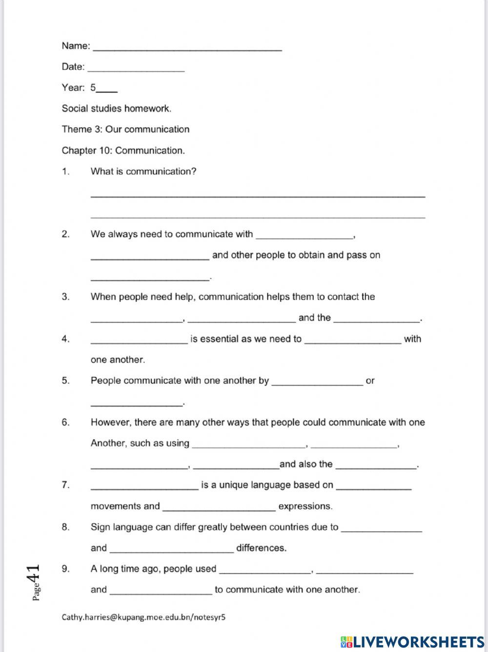 Past communicat… | Free Interactive Worksheets | 1369327