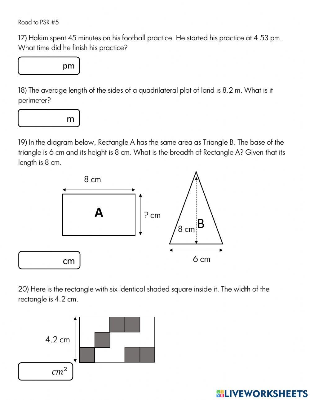 Road To PSR -5 worksheet | Live Worksheets