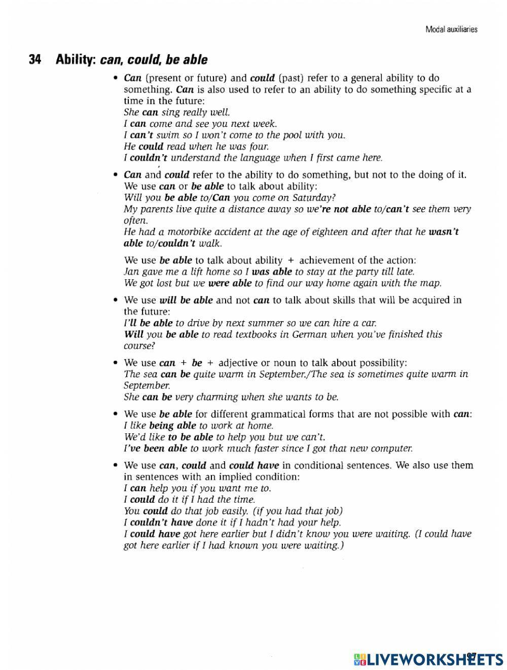 1369485 | 34 Ability: can, could, be able | Maruch Ann