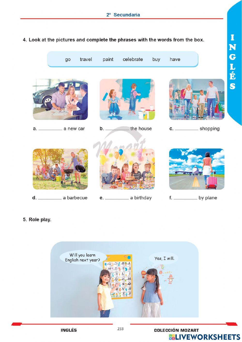 Unidad 7 - inglés 2° interactive worksheet | Live Worksheets