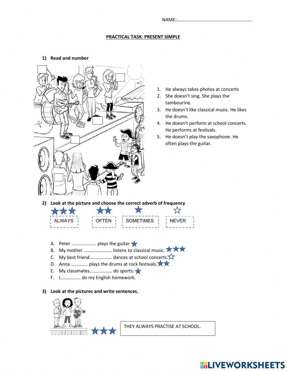 Present simple | Free Interactive Worksheets | 1371224