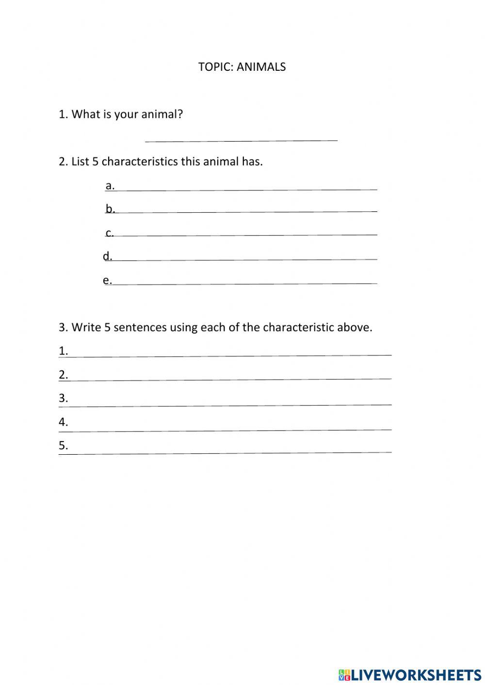 Writing exercise online pdf worksheet | Live Worksheets