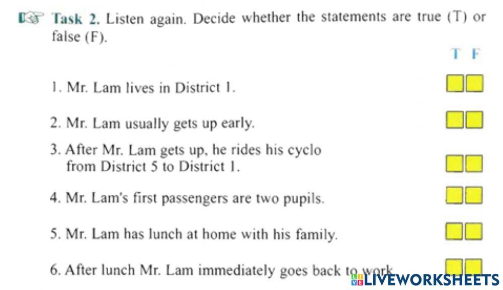 AV10 unit 1 listening TASK 2 worksheet | Live Worksheets