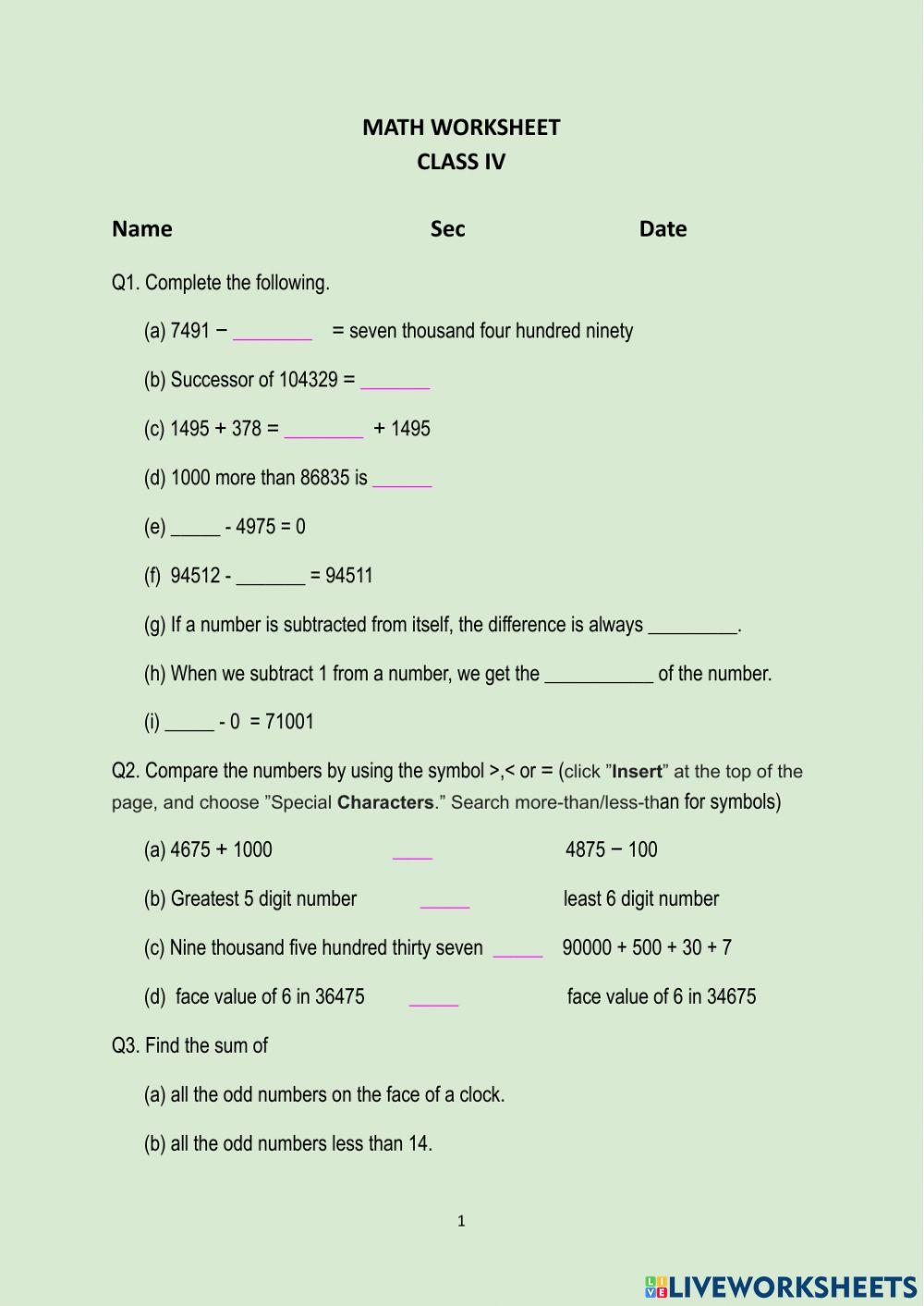 Subtraction online exercise for 4 | Live Worksheets