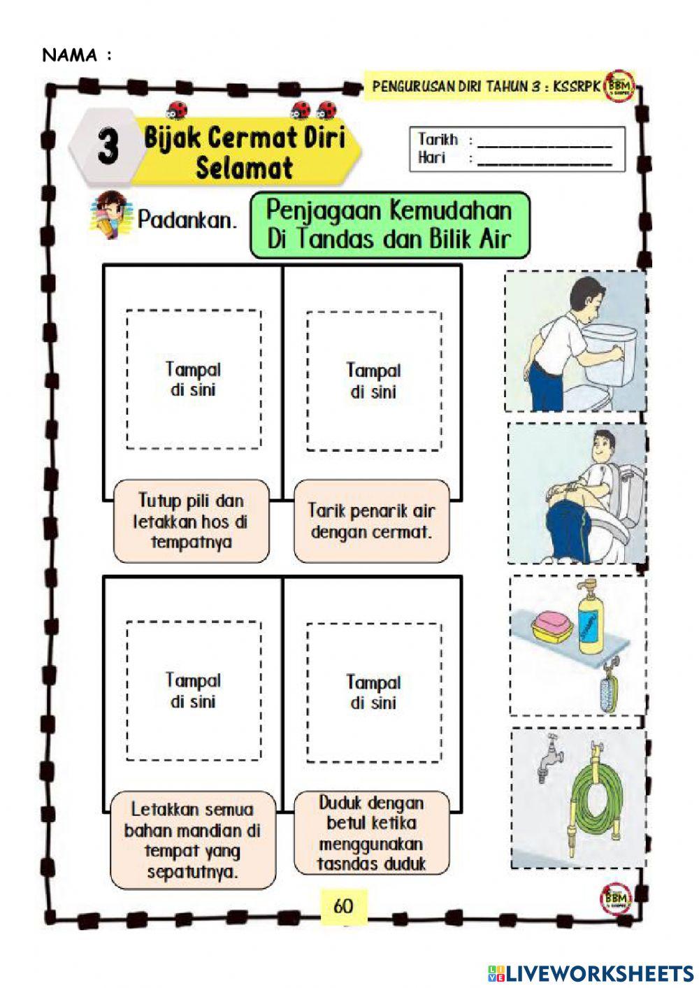 LK Cara menjaga kemudahan di tandas dan bilik mandi online exercise for | Live Worksheets