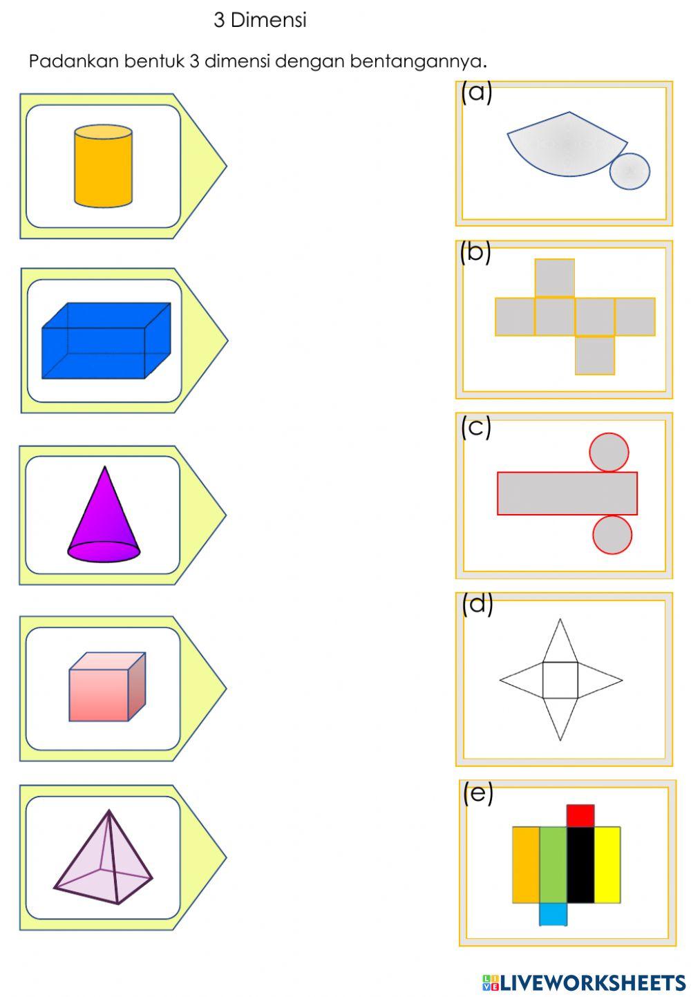 Bentangan 3D | Free Interactive Worksheets | 1372878