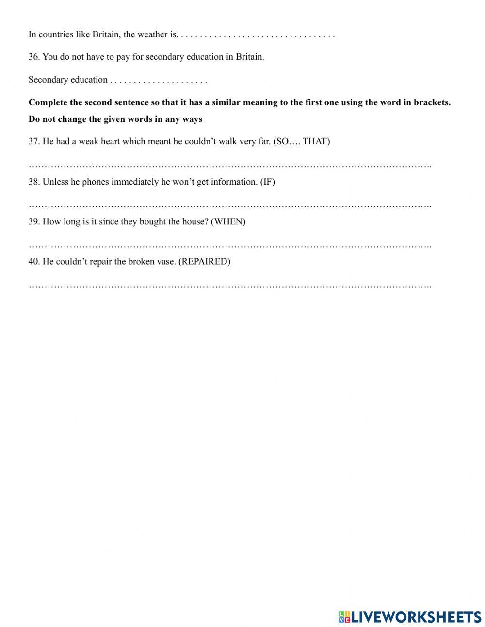 GR Test G10 2 worksheet | Live Worksheets