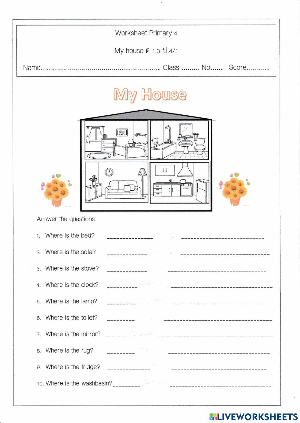 Things in my house online exercise | Live Worksheets