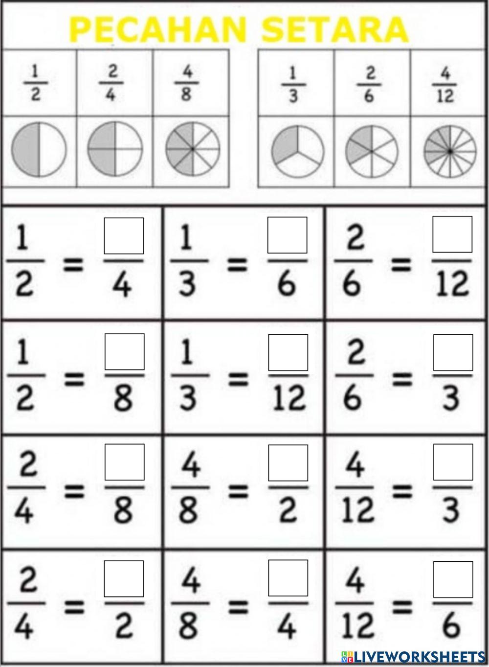 Latihan Pecahan Setara 1 1373624 | midi112