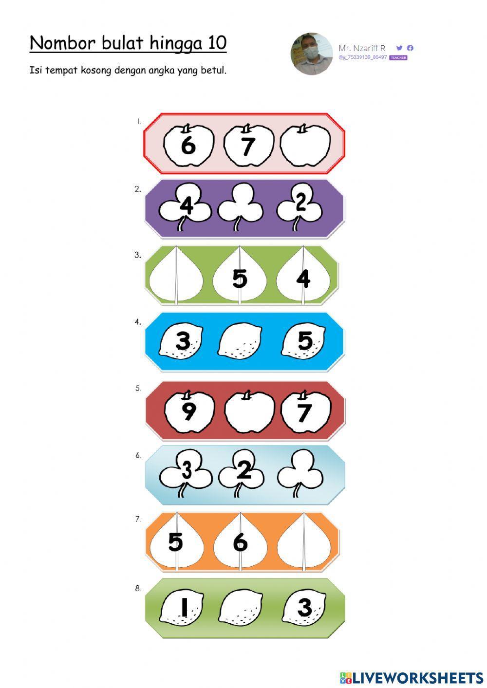 Linus Numerasi 13 worksheet | Live Worksheets