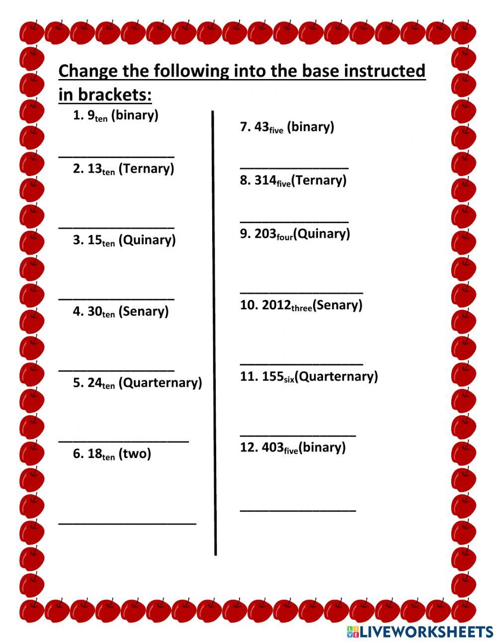 Numeration system and place values worksheet | Live Worksheets