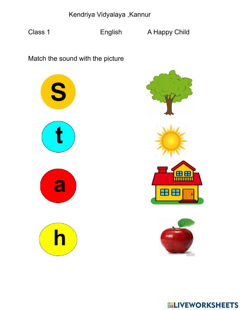 Match online exercise for 3 | Live Worksheets