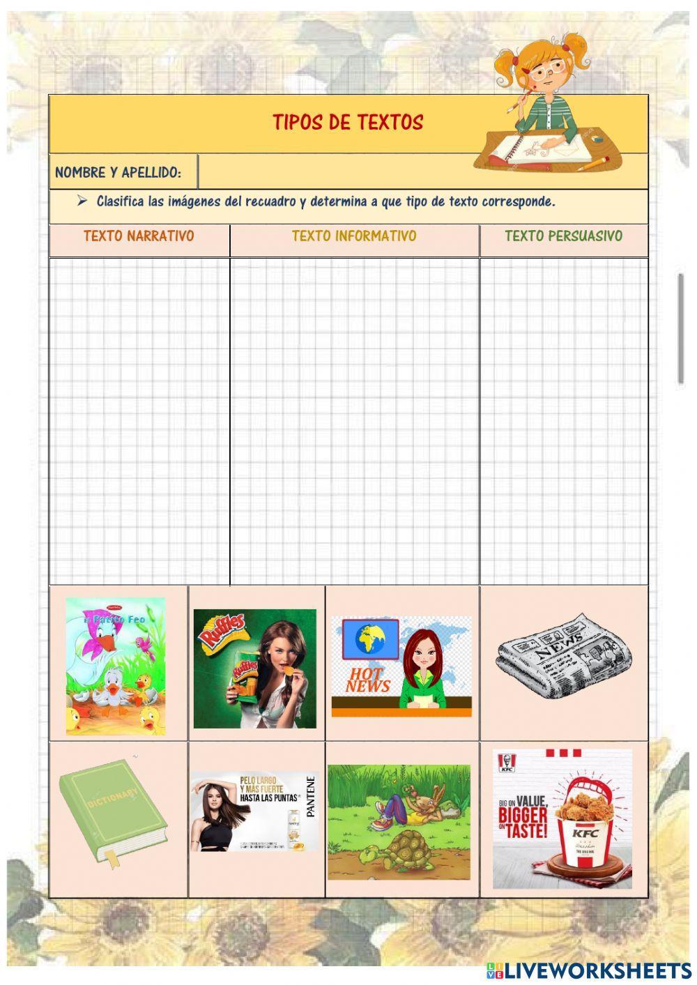 Tipos De Texto Interactive Worksheet Tipos De Texto Texto De - NBKomputer Tipos De Texto Interactive Worksheet Tipos De Texto Texto De - NBKomputer