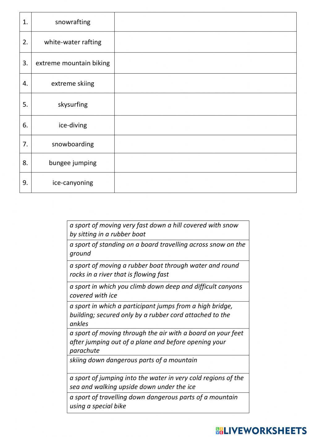 IM module 1 sports online exercise for | Live Worksheets