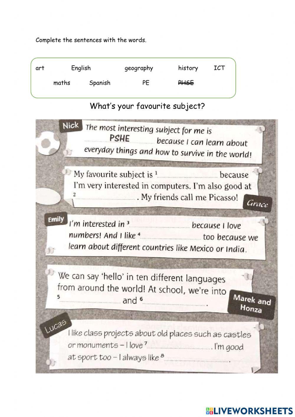 Learning world interactive exercise for year 5 | Live Worksheets