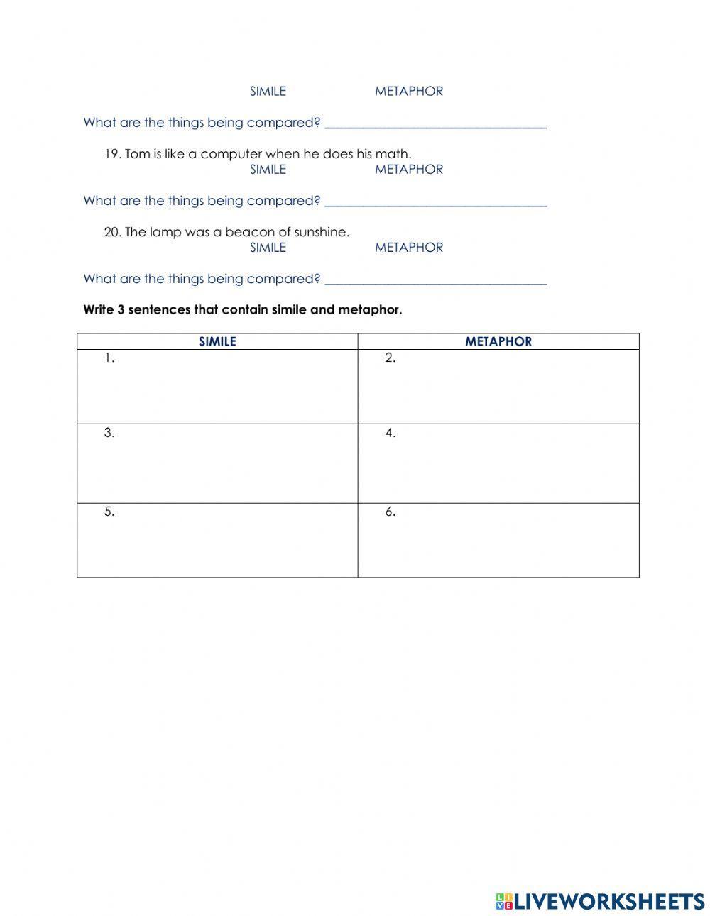 Identifying Sim… | Free Interactive Worksheets | 1375355