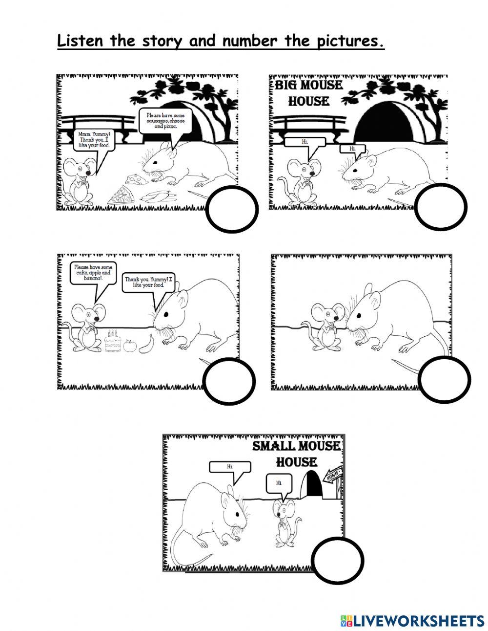 Big Mouse and Small Mouse worksheet | Live Worksheets