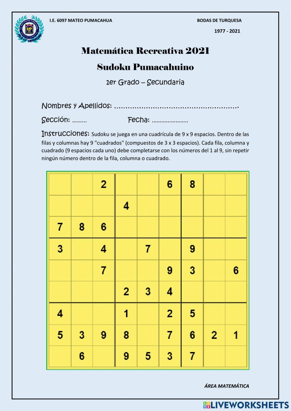 Prueba sud worksheet | Live Worksheets