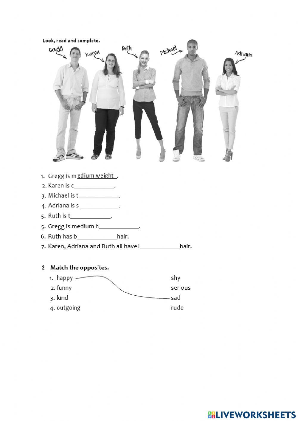 Present Simple x Continuous x Describing People online exercise for ...
