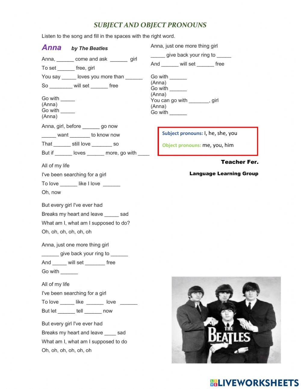 SONG TO PRACTIC… | Free Interactive Worksheets | 6709750