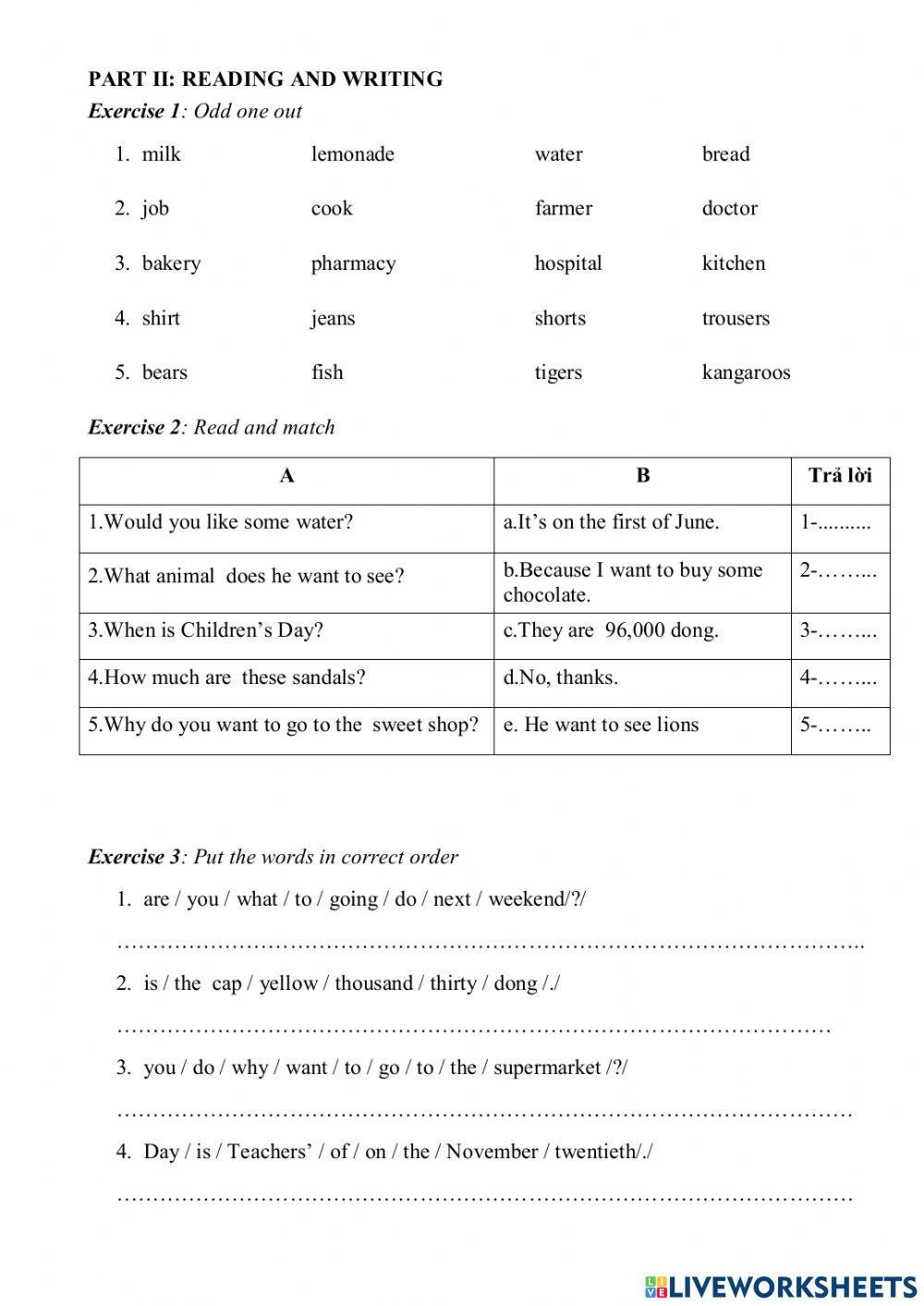 SECOND TERM -TEST 3- GRADE 4 online exercise for | Live Worksheets