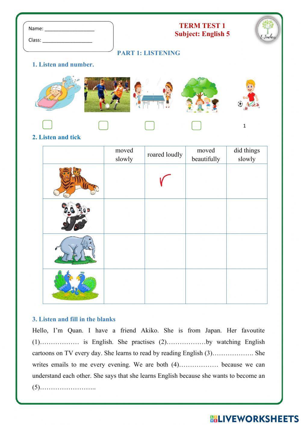 final exam test grade