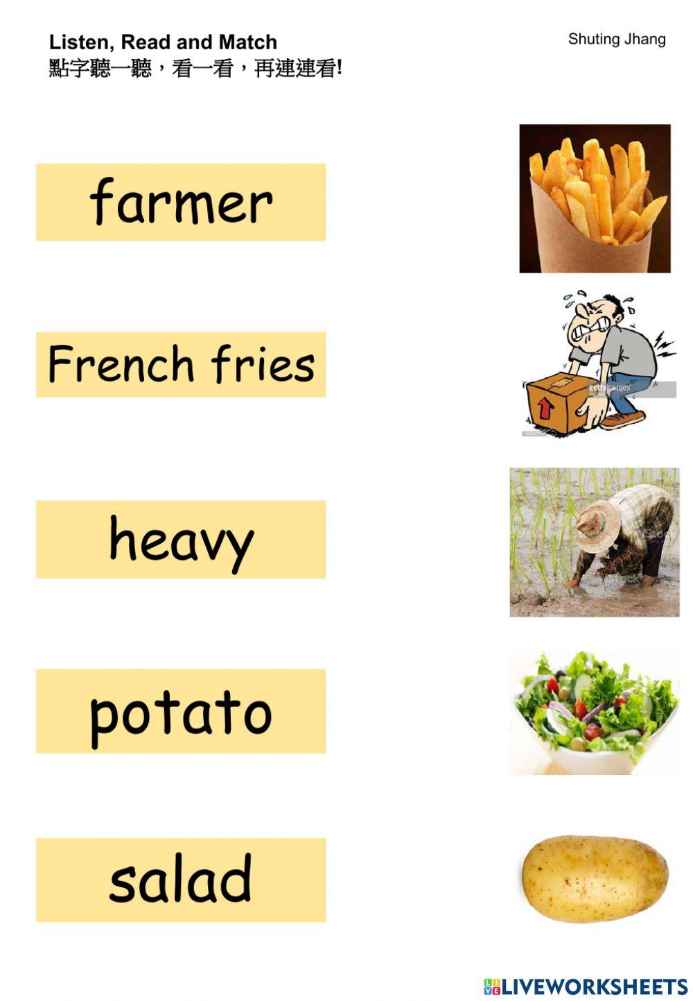 Doug the Potato worksheet | Live Worksheets