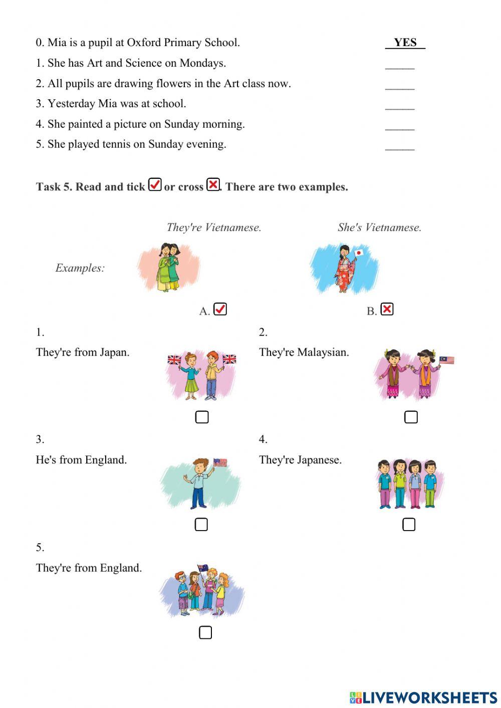 Đề số 6 - đề thi hk 1 - grade 4 worksheet | Live Worksheets
