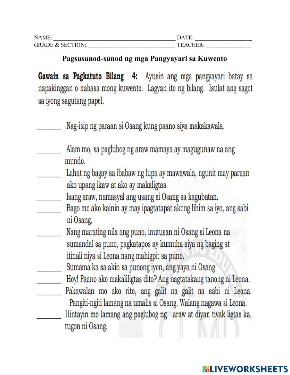Filipino1 Q2 Mod15 Pagsunod Sunod Ng Mga Pangyayari Sa Kuwento Sa ... Filipino1 Q2 Mod15 Pagsunod Sunod Ng Mga Pangyayari Sa Kuwento Sa ...