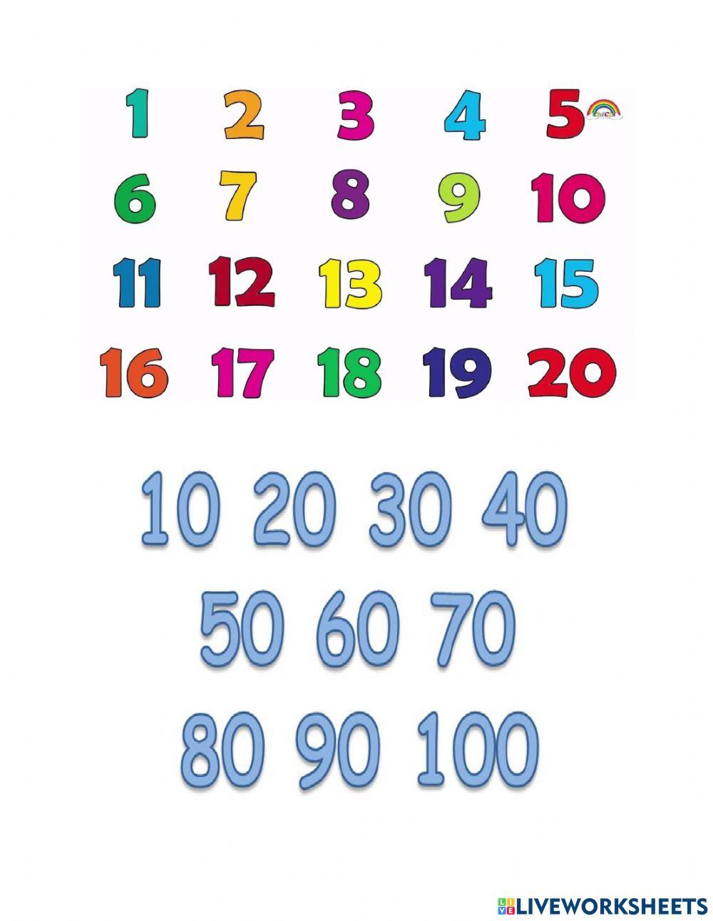 Numbers 1782682 | hanghang08022000 | Live Worksheets