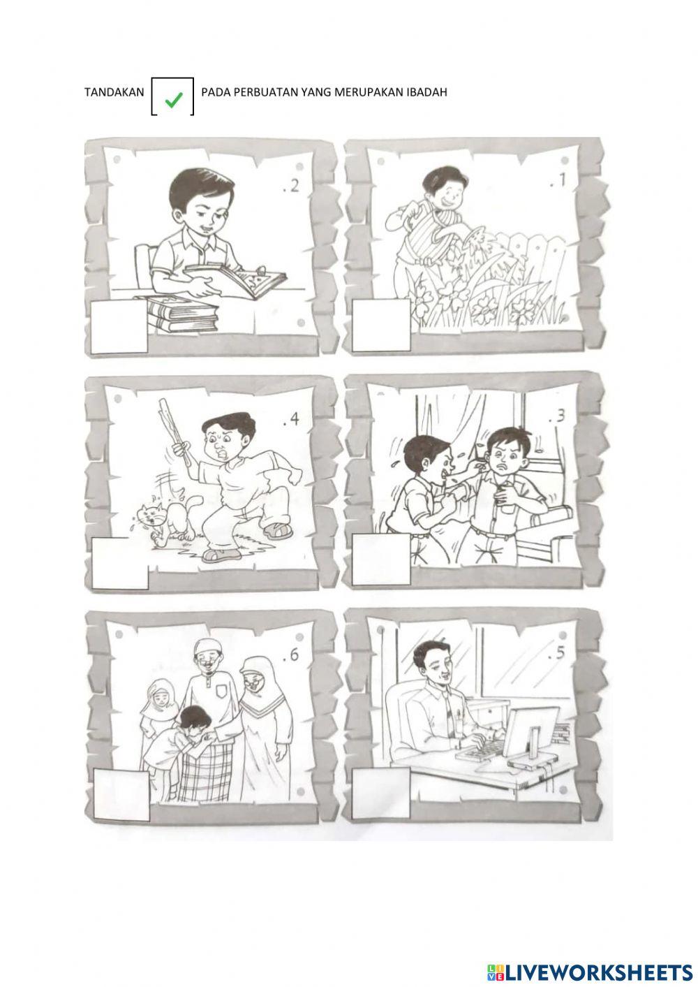 Ibadah tahun 1 online worksheet for tahun 1 | Live Worksheets