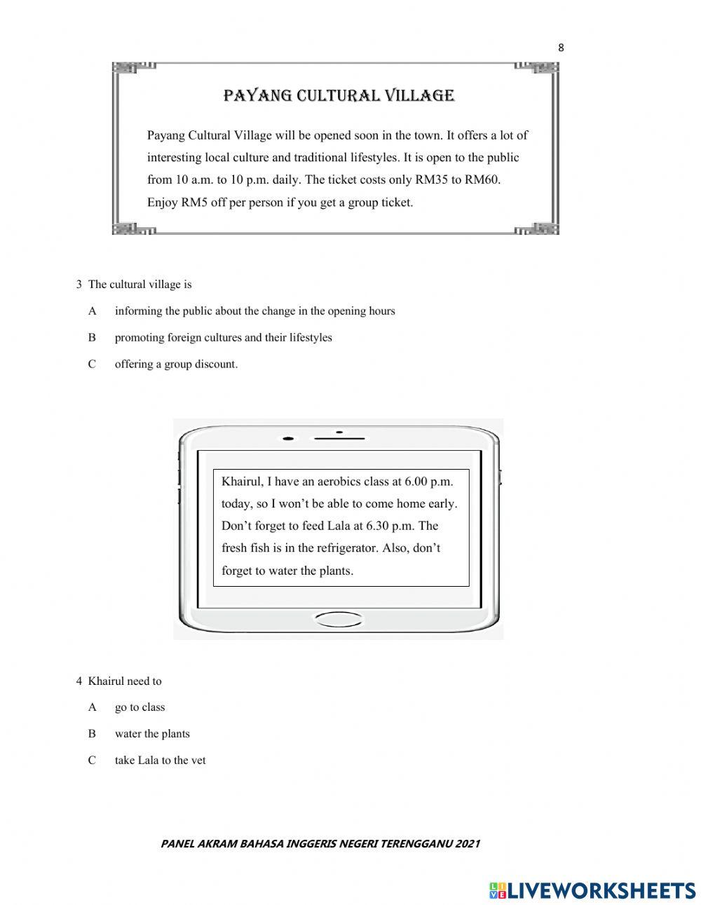 MCP READING PART 1 (SET1-SET2) online exercise for | Live Worksheets