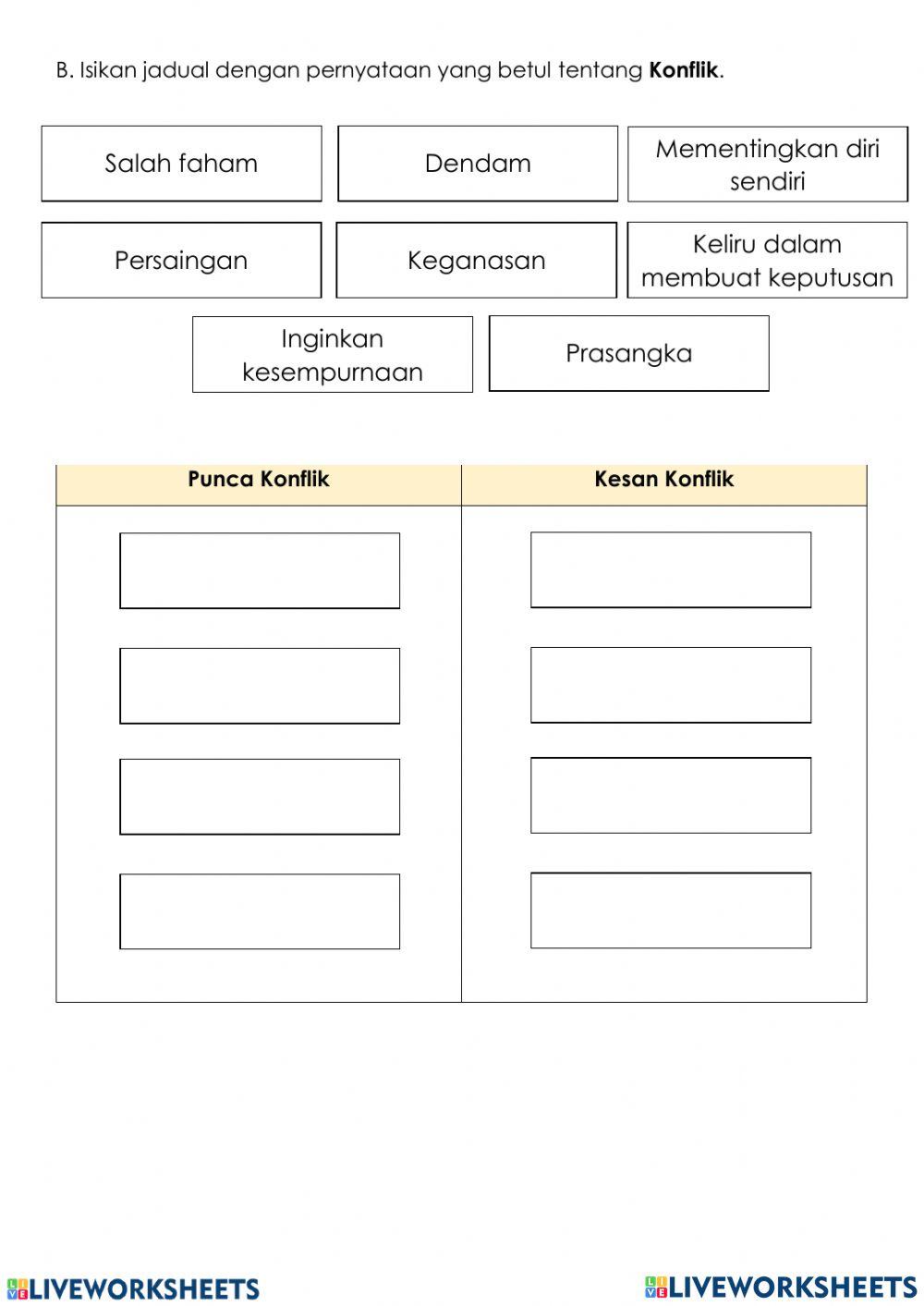 Pendidikan Kesihatan Tahun 4 Worksheet 1 online exercise for | Live ...