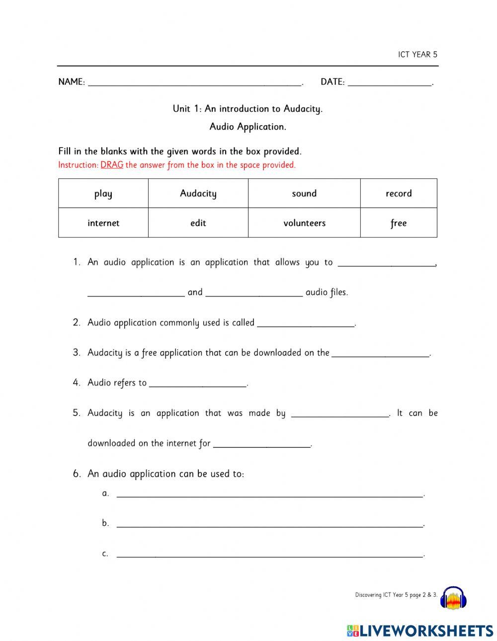 ICT YEAR 5 (Tuesday, 11.01.2022) online exercise for | Live Worksheets