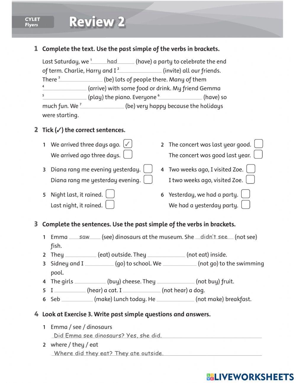 Review Unit 4, 5, 6 worksheet | Live Worksheets