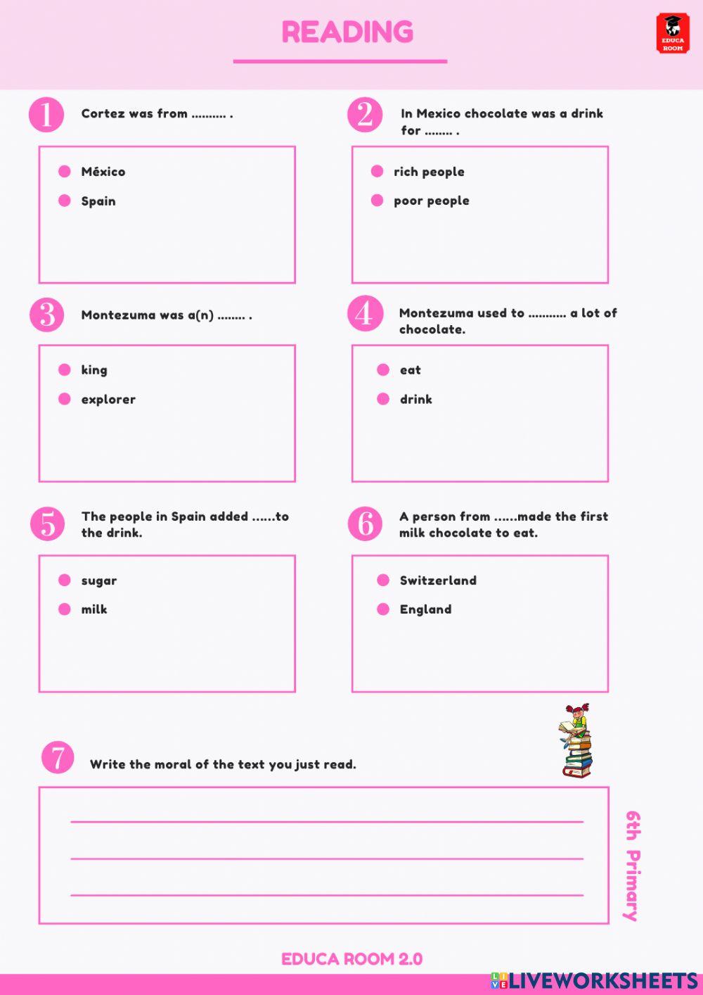 6º ud4 f6 reading worksheet | Live Worksheets