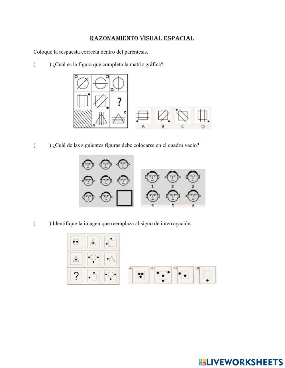 Razonamiento vi… | Free Interactive Worksheets | 1784311