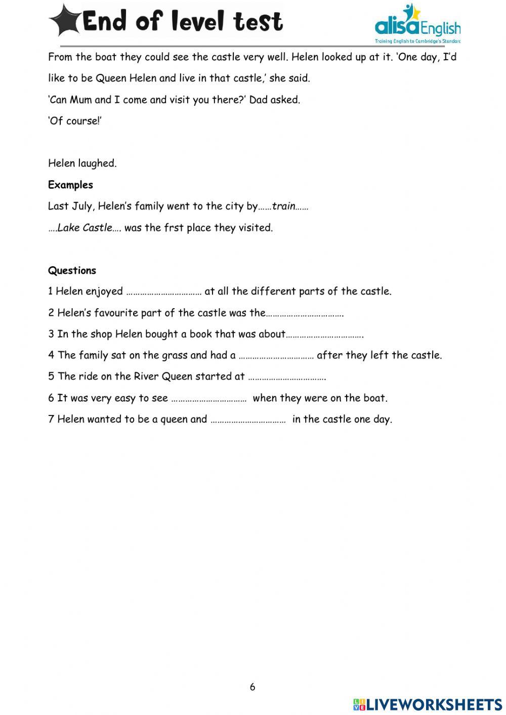 GT5 End of level | Nguyen Thuy Linh | Live Worksheets
