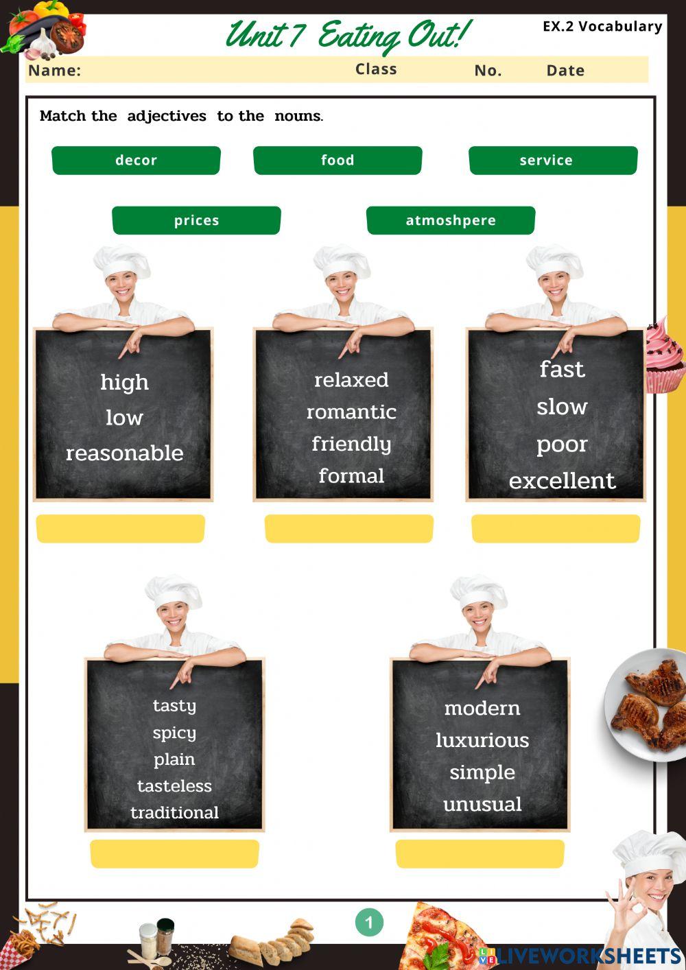 Eating Out 2 1785604 | Ekawat | Live Worksheets