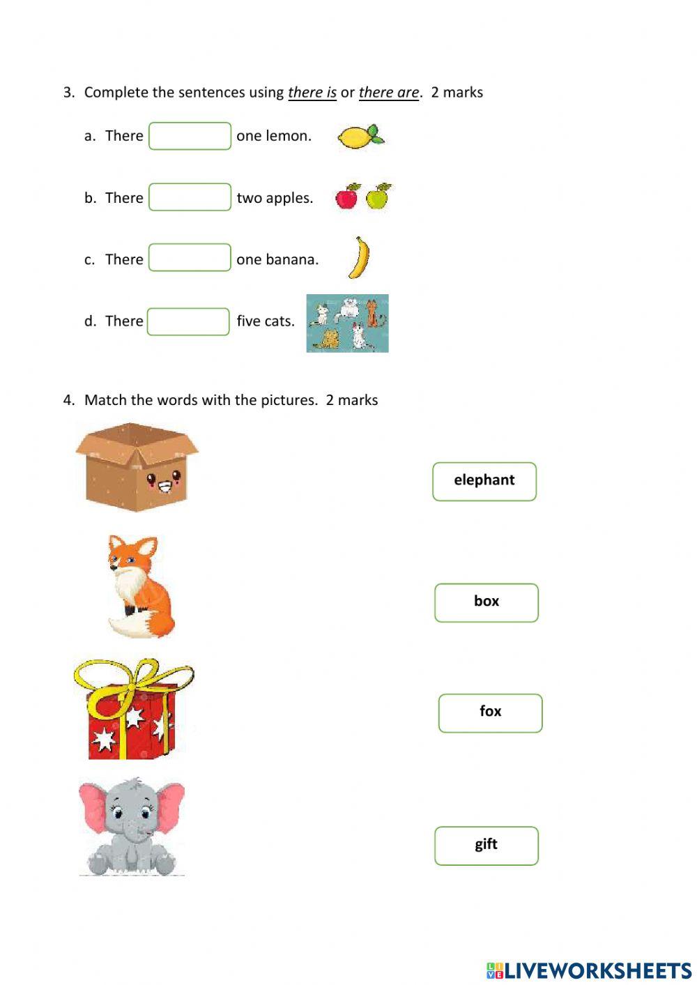 Evaluation Second Partial 2nd online exercise for | Live Worksheets