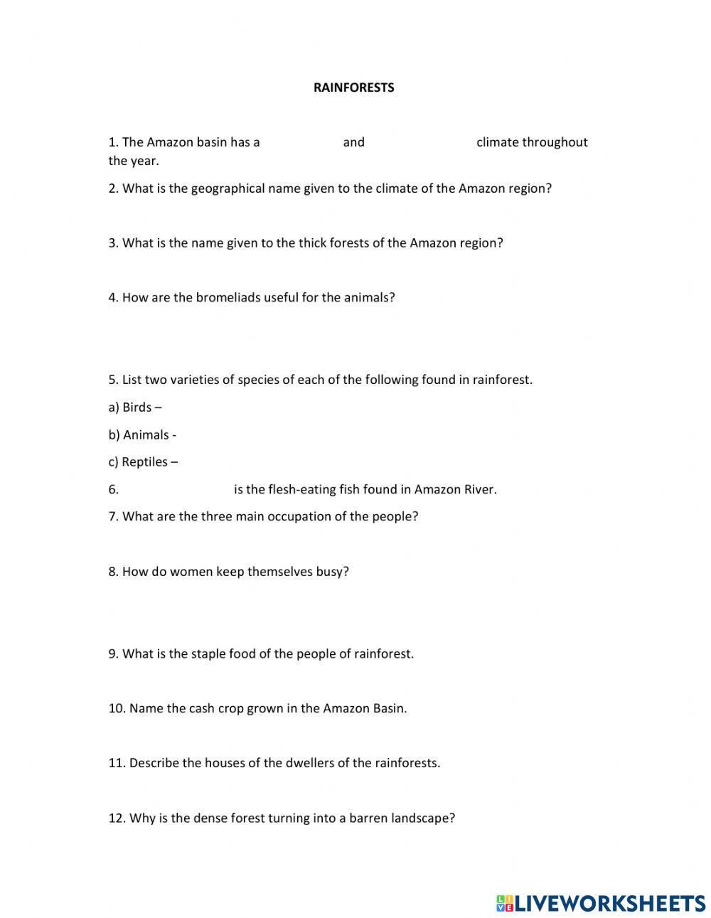 Amazon 2 online exercise for | Live Worksheets