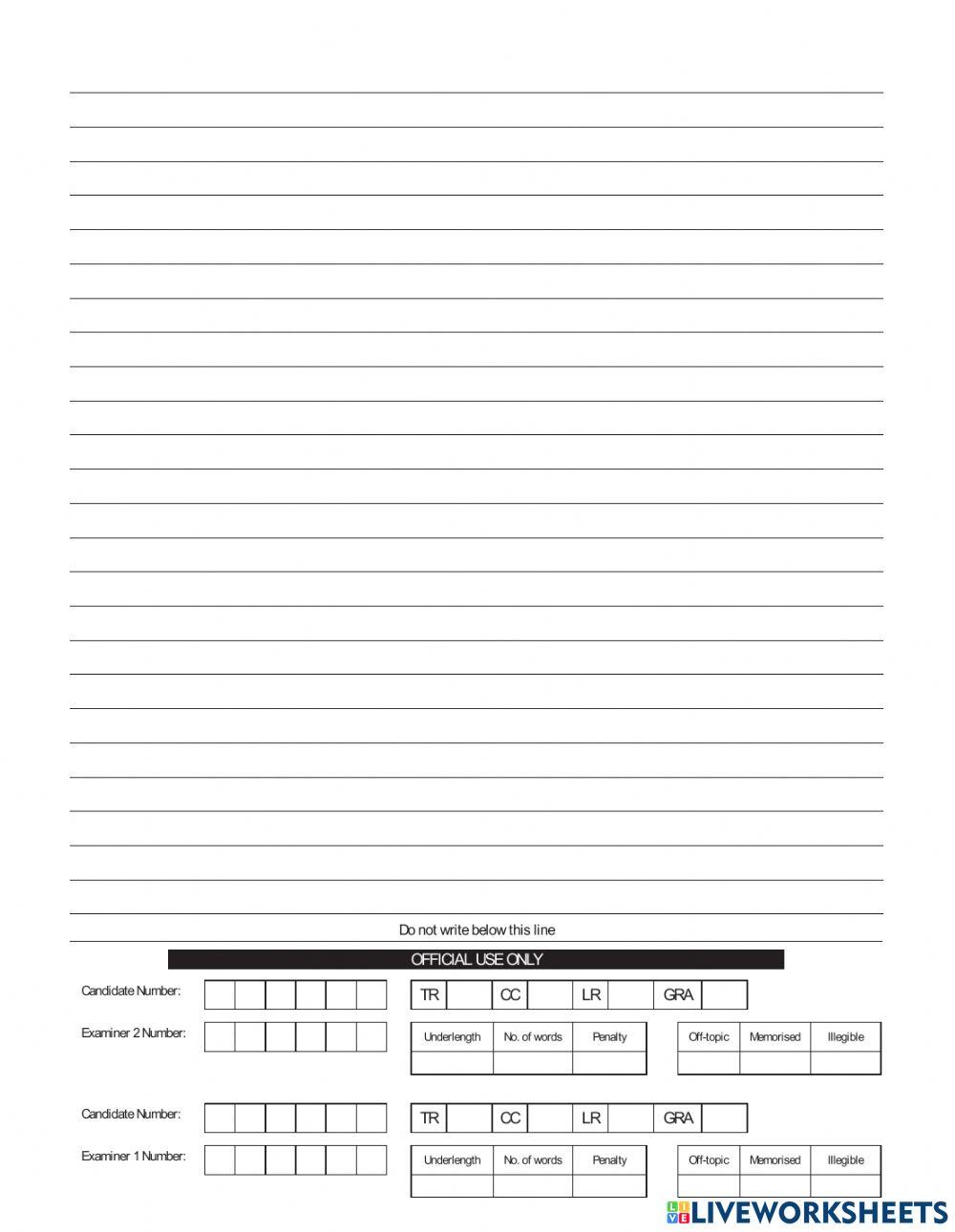 Writing test activity for IELTS 5.5 - 6.0 | Live Worksheets