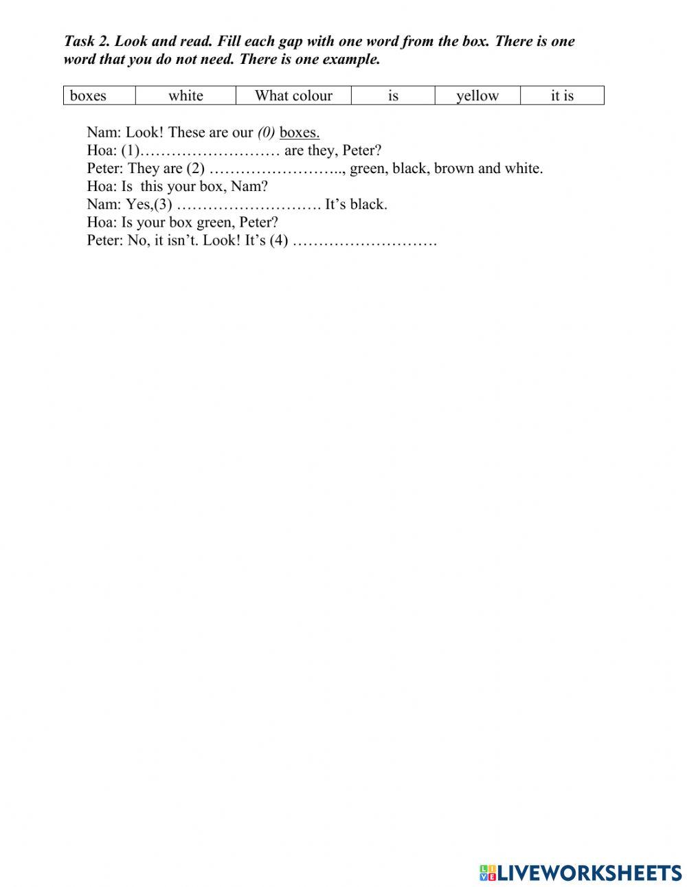 Colour online pdf worksheet | Live Worksheets