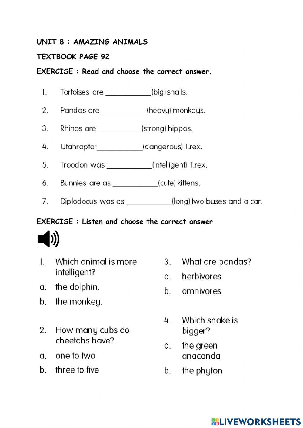 Year 4 : unit 8… | Free Interactive Worksheets | 1787364
