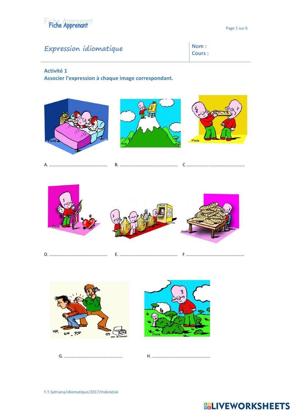 Expressions idi… | Free Interactive Worksheets | 1787438
