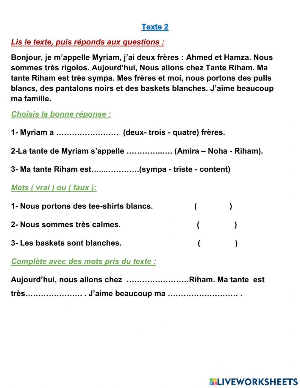 g3 french revision online exercise for | Live Worksheets