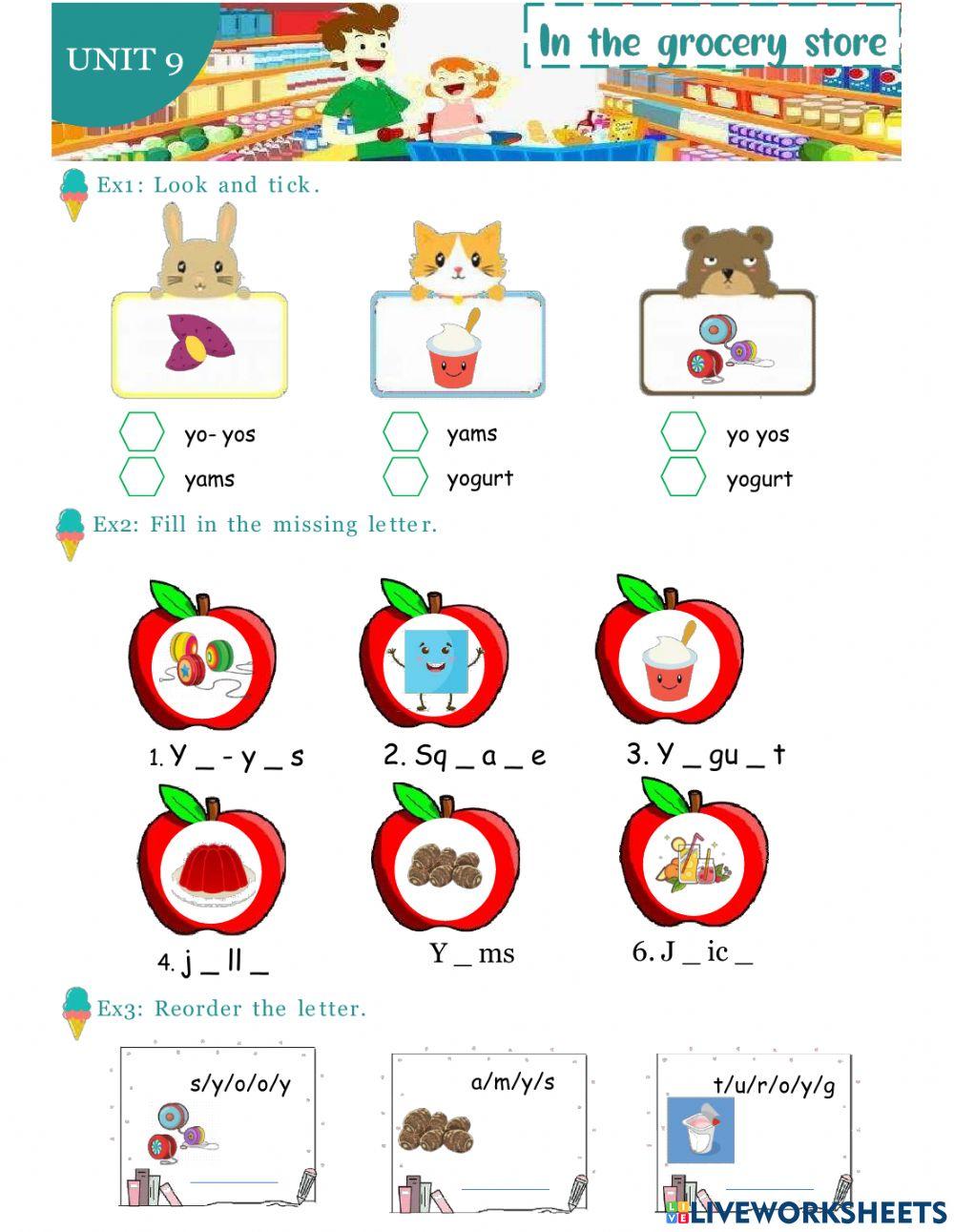 grade2-unit9 (letter Y) online exercise for | Live Worksheets
