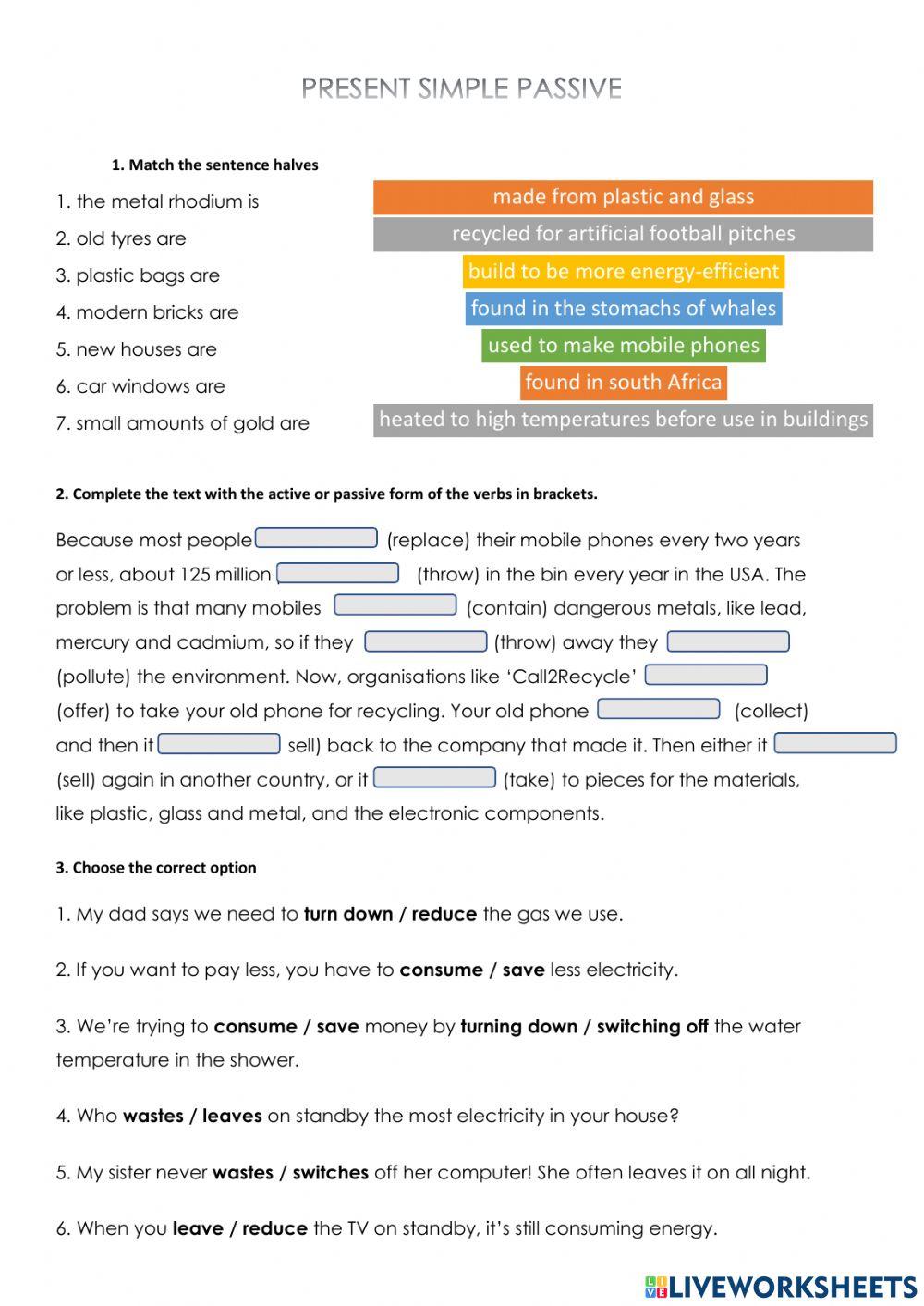 Eyes open 3 Present simple Passive worksheet | Live Worksheets