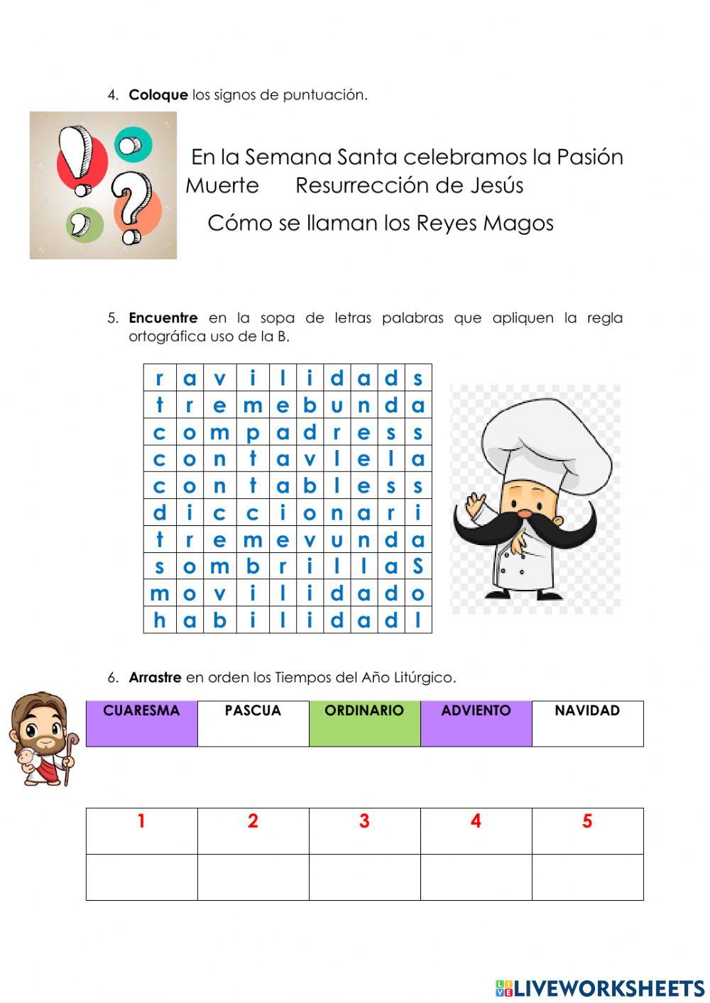 Producto final interactive worksheet | Live Worksheets