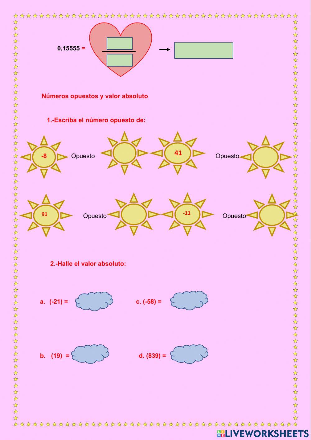 Matemáticas | Free Interactive Worksheets | 1788317